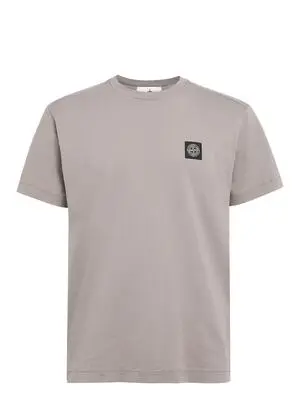 Stone Island Cotton Compass Logo T-shirt - Grey