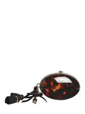 SELF-PORTRAIT Resin Pebble Clutch Bag With Chain Strap - Brown