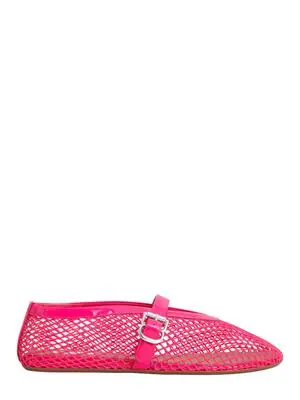 Alaïa Leather Mesh Ballet Flats - Pink
