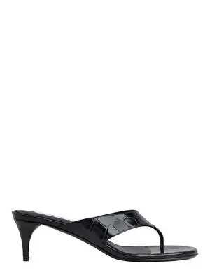Alaïa 55mm Croc-embossed Leather Thong Mules - Black
