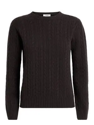 Agnona Cashmere Cable Knit Sweater - Brown