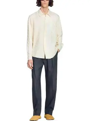 Sandro Monogram-pattern Long-sleeve Shirt - Neutrals