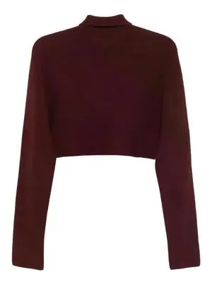 Christian Wijnants Mock Neck Cropped Sweater - Red