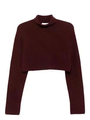 Christian Wijnants Mock Neck Cropped Sweater - Red
