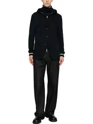 Eleventy Hooded Single-breasted Jacket - Blue