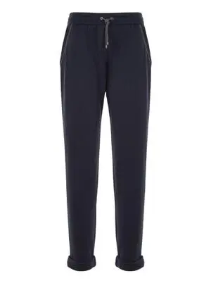 Brunello Cucinelli Drawstring Tapered Sweatpants With Embellished Pockets - Black