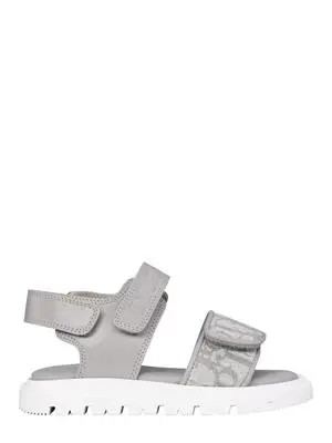 Dior Embossed Signature Sandals - Gray