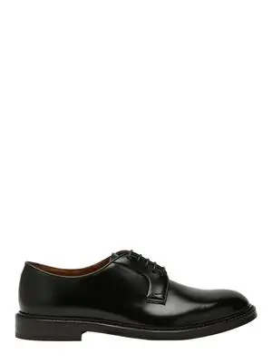 DOUCAL'S Plain-toe Derby Shoes - Black