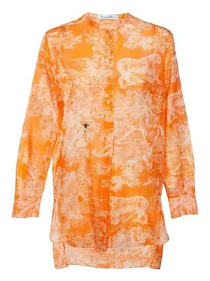 Dior Toile De Jouy Print Tunic - Orange
