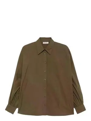 SOSUE Antonia Puff-sleeve Shirt - Green