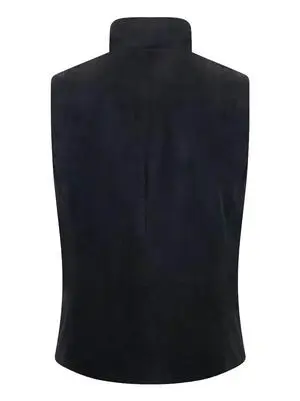 MOORER Suede High-neck Gilet - Black