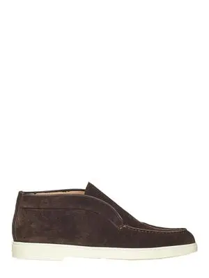 Santoni Round-toe Slip-on Loafers - Black