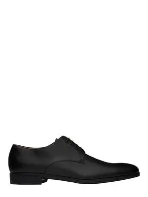 Hugo Boss Textured Leather Derby Shoes - Black