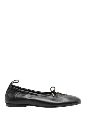 ALOHAS Square-toe Ballet Flats In Smooth Grain Calf Leather - Black