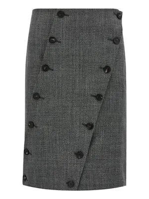 SALVATORE FERRAGAMO Ferragamo Straight Cut Skirt With Button Detail