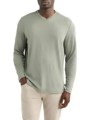 Tommy Bahama Keyport Diamond Long Sleeve V-neck Islandzone® T-shirt - Palm Moss