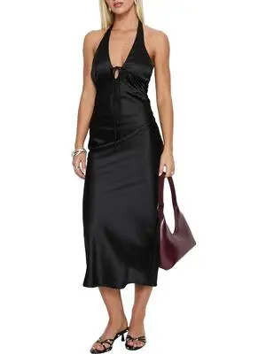PRINCESS POLLY Princess Polly Jessamyn Satin Halter Midi Dress