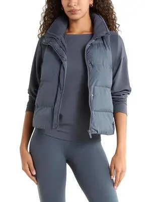 Zella Rib Trim Puffer Vest - Navy Armada
