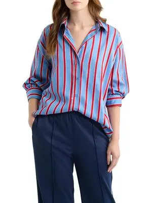 Deluc Semeru Stripe Poplin Button-up Shirt - Striped Sky