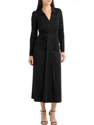 Julia Jordan Ruched Midi Dress - Black