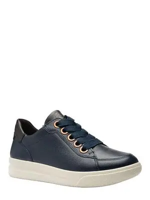 ARA Flora Leather Lace-up Platform Sneakers - Blue