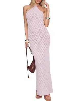 Princess Polly Jorda Halter Crochet Maxi Dress - Pink
