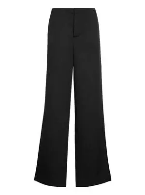 DIOTIMA Trine" Embroidered Wool Wide-leg Pants - Black