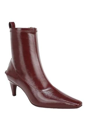 CIRCUS NY BY SAM EDELMAN Ines Glossed Faux Leather Ankle Bootie - Deep Pecan