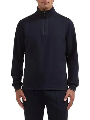Bugatchi Bugatchi Soft Touch Quarter Zip Pullover Navy