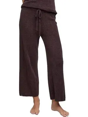 Barefoot Dreams Pointelle Cropped Pants - Umber