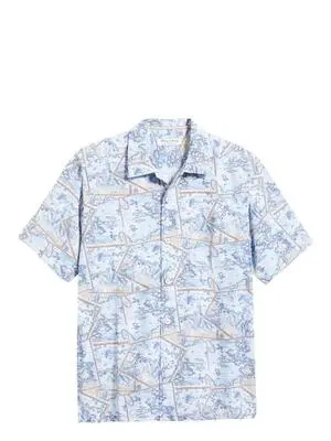 Tommy Bahama Coastal Ease Isle Explorer Islandzone® Short Sleeve Button-up Shirt - Cloud Nine Blue