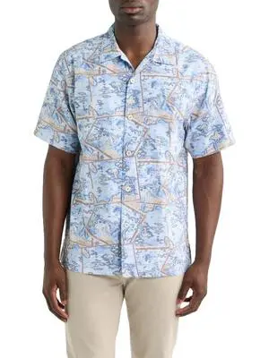 Tommy Bahama Coastal Ease Isle Explorer Islandzone® Short Sleeve Button-up Shirt - Cloud Nine Blue