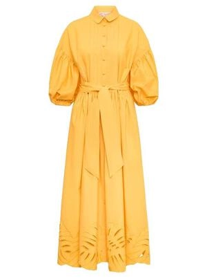 MAISON COMMON Maison Common Poplin Dress With Leaf Embroidery