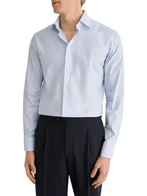 Eton Slim Fit Checked Shirt - Light Blue