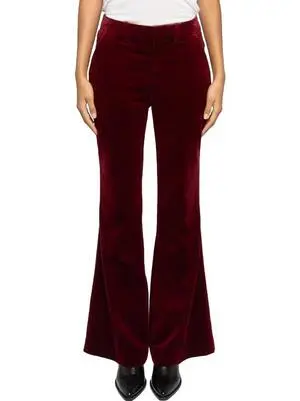 Zadig&Voltaire Prevy Velvet Flared Pants - Cherry