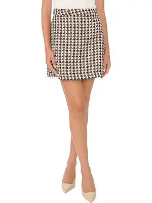 Vince Camuto Houndstooth Textured Miniskirt - Multi