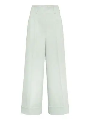 MAISON COMMON Wide Leg Cuffed Trousers - Mint