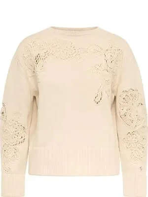 MAISON COMMON Embroidered Cotton Pullover - Sand