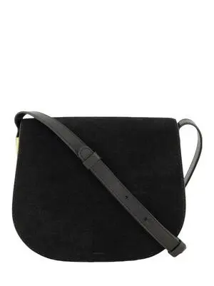 Vince Suede Saddle Crossbody Bag - Black