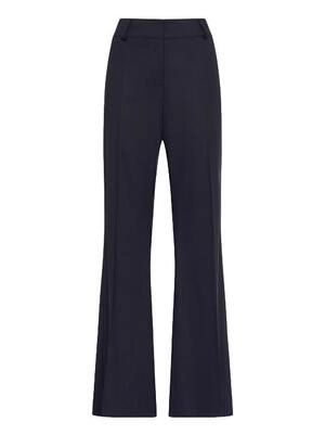 MAISON COMMON Bootleg Trousers In Cool Wool - Black