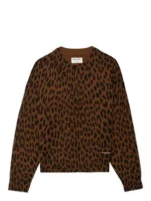 Zadig&Voltaire Soulo Leopard Print Wool & Cashmere Crewneck Sweater - Caramel