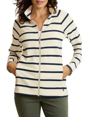 Tommy Bahama Aruba Full Zip Stripe Hoodie - Coconut