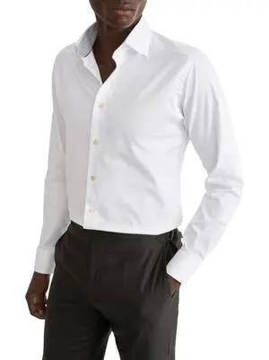 Eton Contemporary Fit Geometric Detail Shirt - White