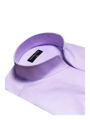 MASUTTO London Tulip Stand Up Collar Long Sleeve Shirt - Lavander