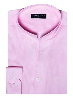 MASUTTO London Tulip Stand Up Collar Long Sleeve Shirt - Pink