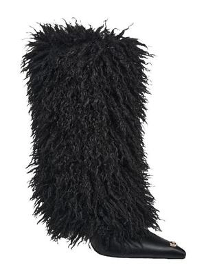 True Religion True Religion Faux Fur Trimmed Knee High Boots Black