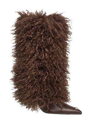 True Religion True Religion Faux Fur Trimmed Knee High Boots Chocolate