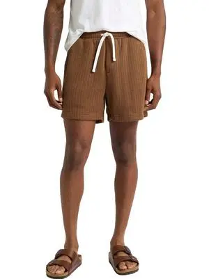 RIZORT Hunter Knit Drawstring Shorts - Brown