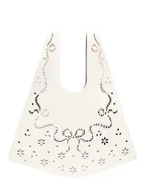 Simone Rocha Mini Lasercut Leather Shopper Bag - Cream