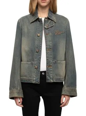 Zadig&Voltaire Lessa Logo Denim Jacket - Medium Blue